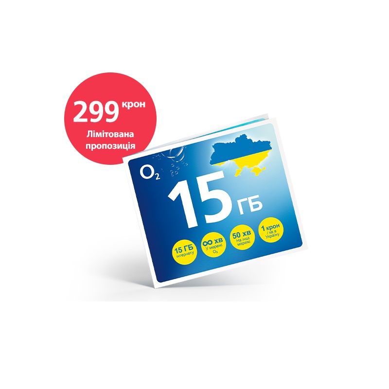 O2 SIM karta 15GB UK 50 Kč kredit Tarif Go 7 za 299 Kč (8GB/ Neomezené ...